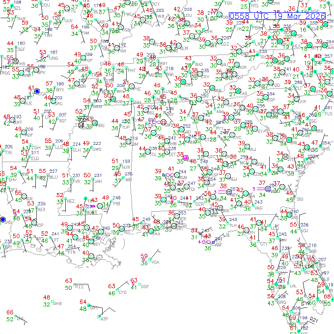 Surface data (METARs) plot [mgm, 3]
