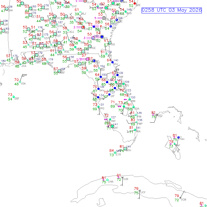 Surface data (METARs) plot [tpa, 3]