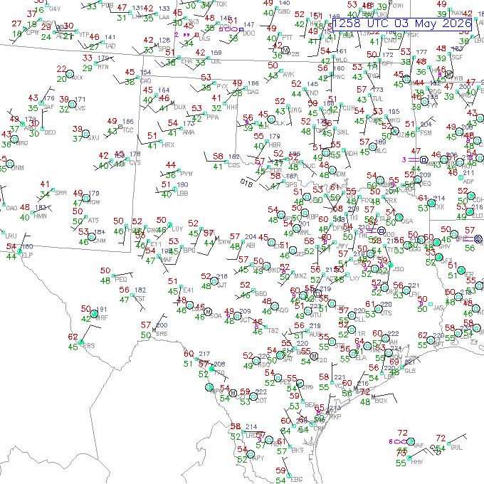 Surface data (METARs) plot [abi, 3]