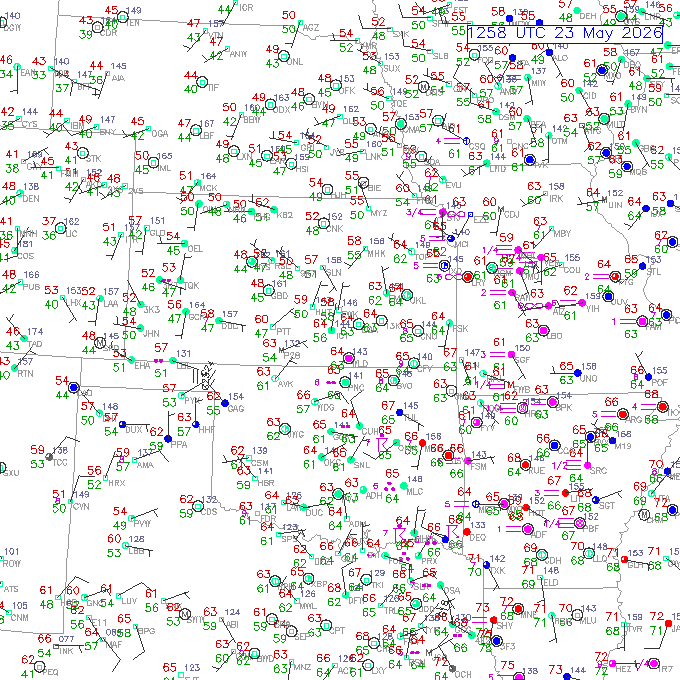 Surface data (METARs) plot [ict, 3]